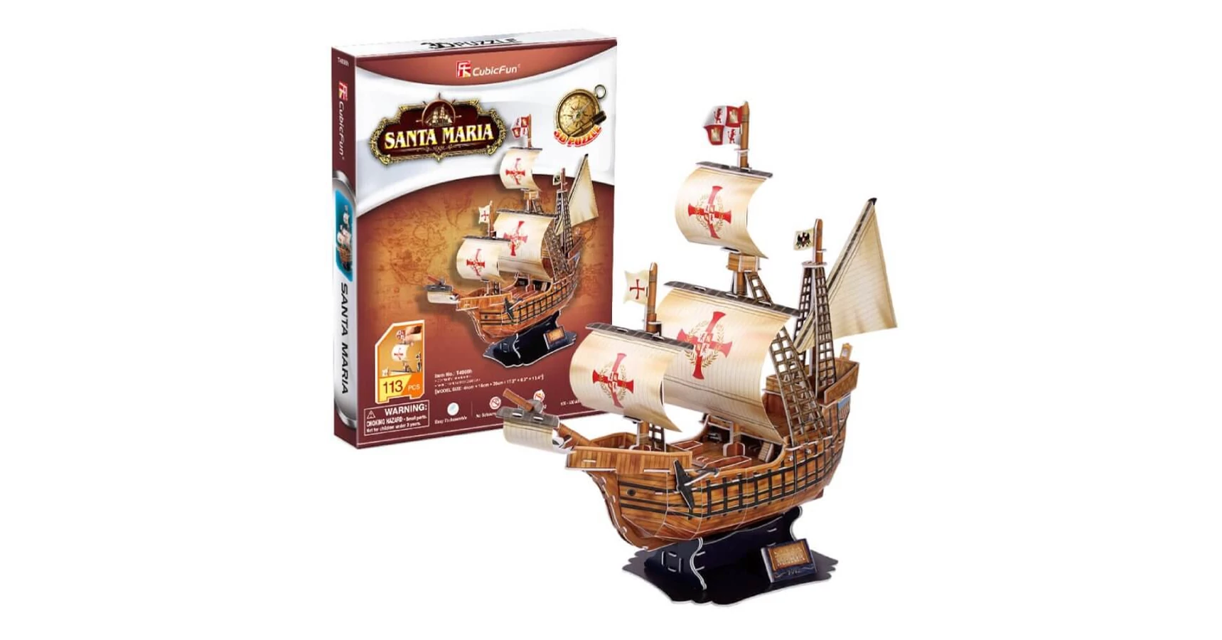 3D puzzle hajó - Santa Maria makett