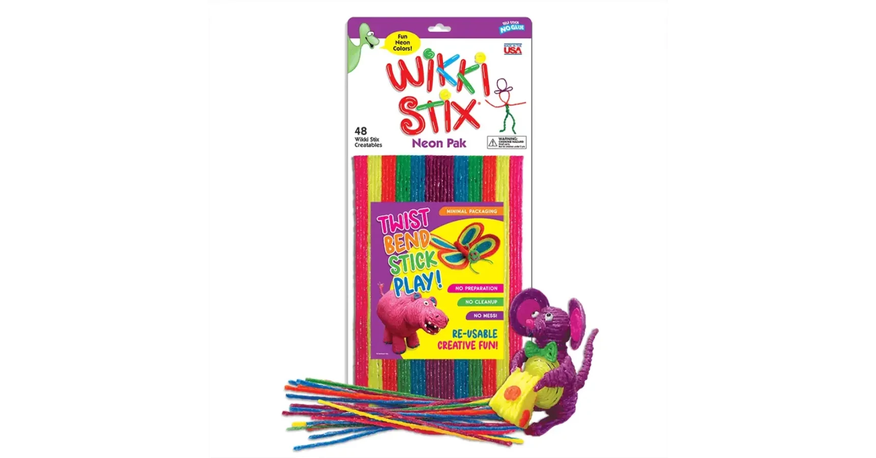 Wikki stix Neon 48 darabos ragacsos rúd építő készlet