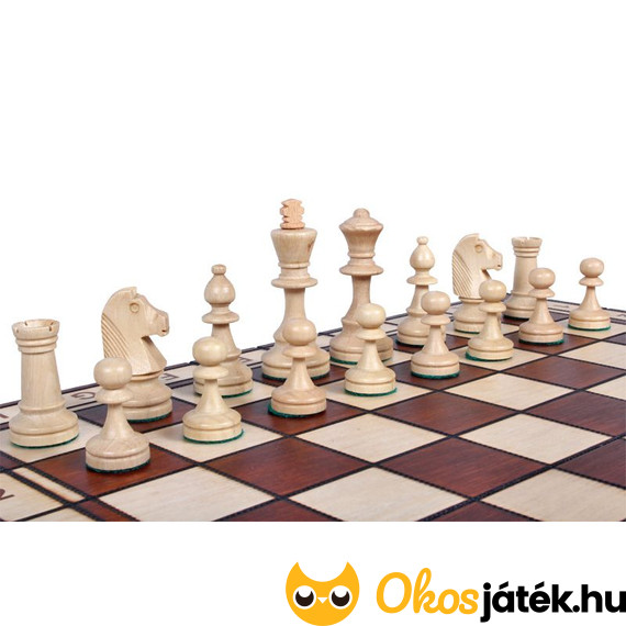Nagyméretű sakk készlet nyír és bükk fából