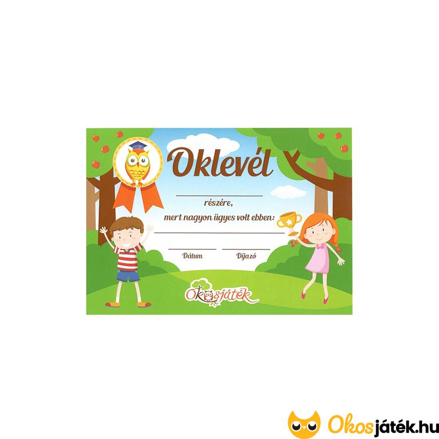 Oklevél gyerekeknek Okosjáték logóval